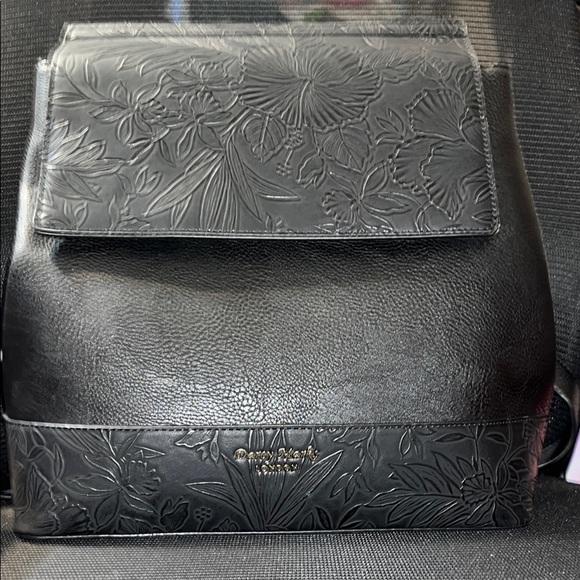Darcy Marks | Bags | Darcy Marks London Black Embossed Leather Backpack ...